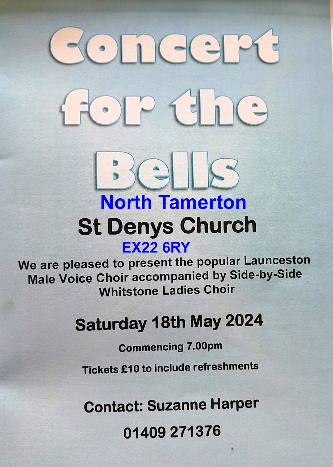 North Tamerton Concert for The Bells Appeal in Just 2 Days ...